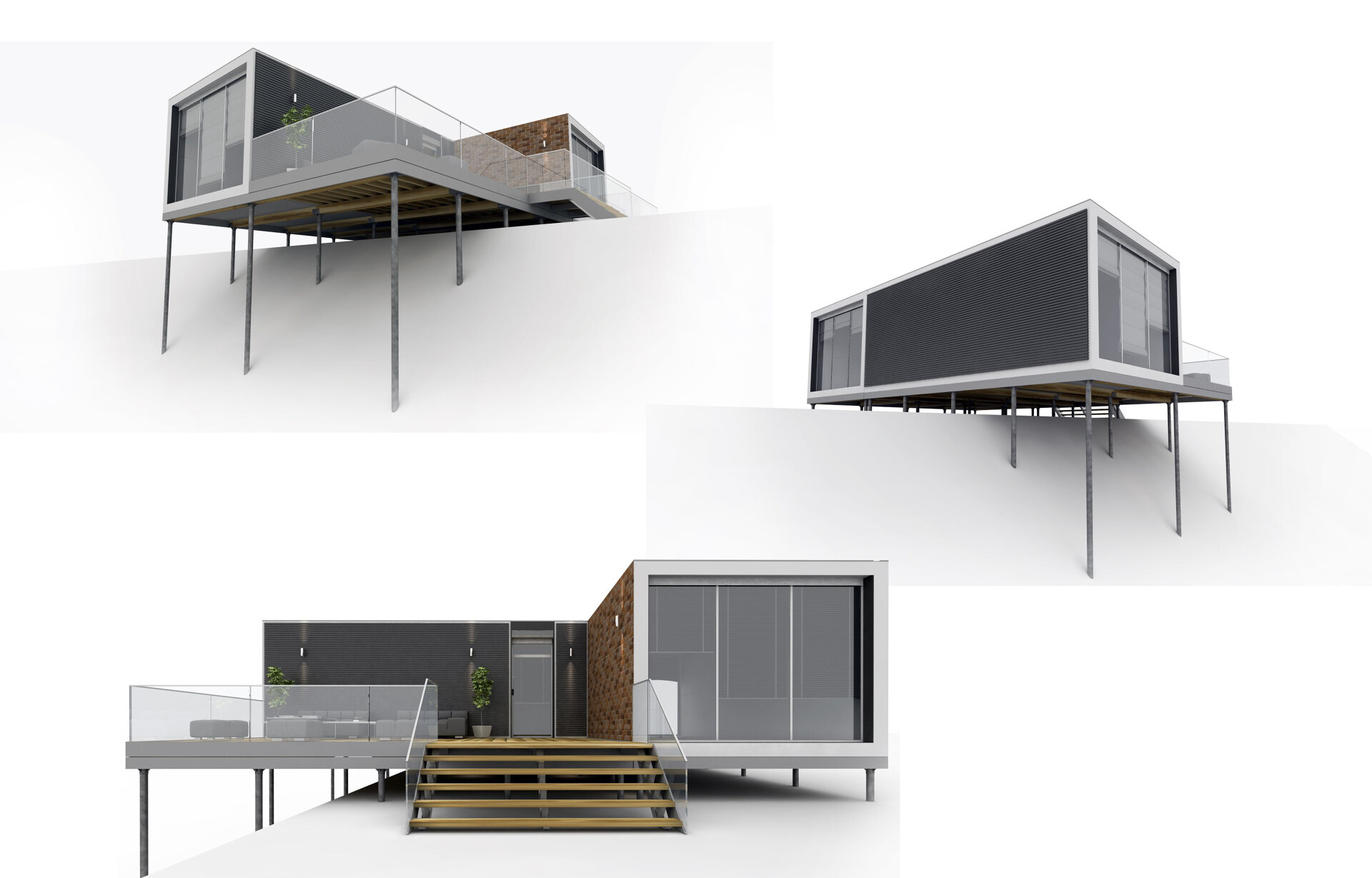 MultiFrame - prefab multi-functional houses for life and work.